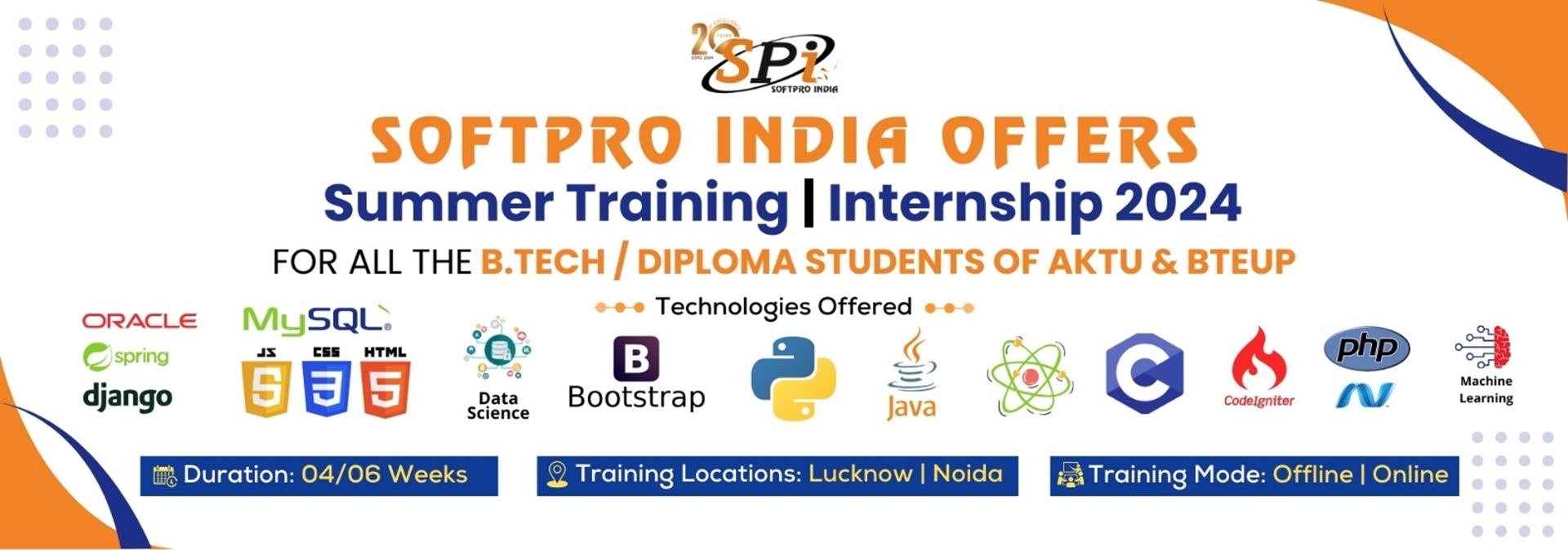Best Summer Training in Lucknow and Noida-Softpro India
